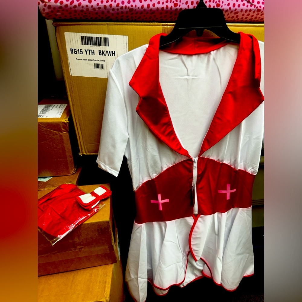 Sexy Nurse Costume New Stretchy Plus Size Gem 4951